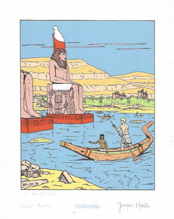 Jacques Martin / R. Morales - Alix et Enak - ex libris en sérigraphie ...