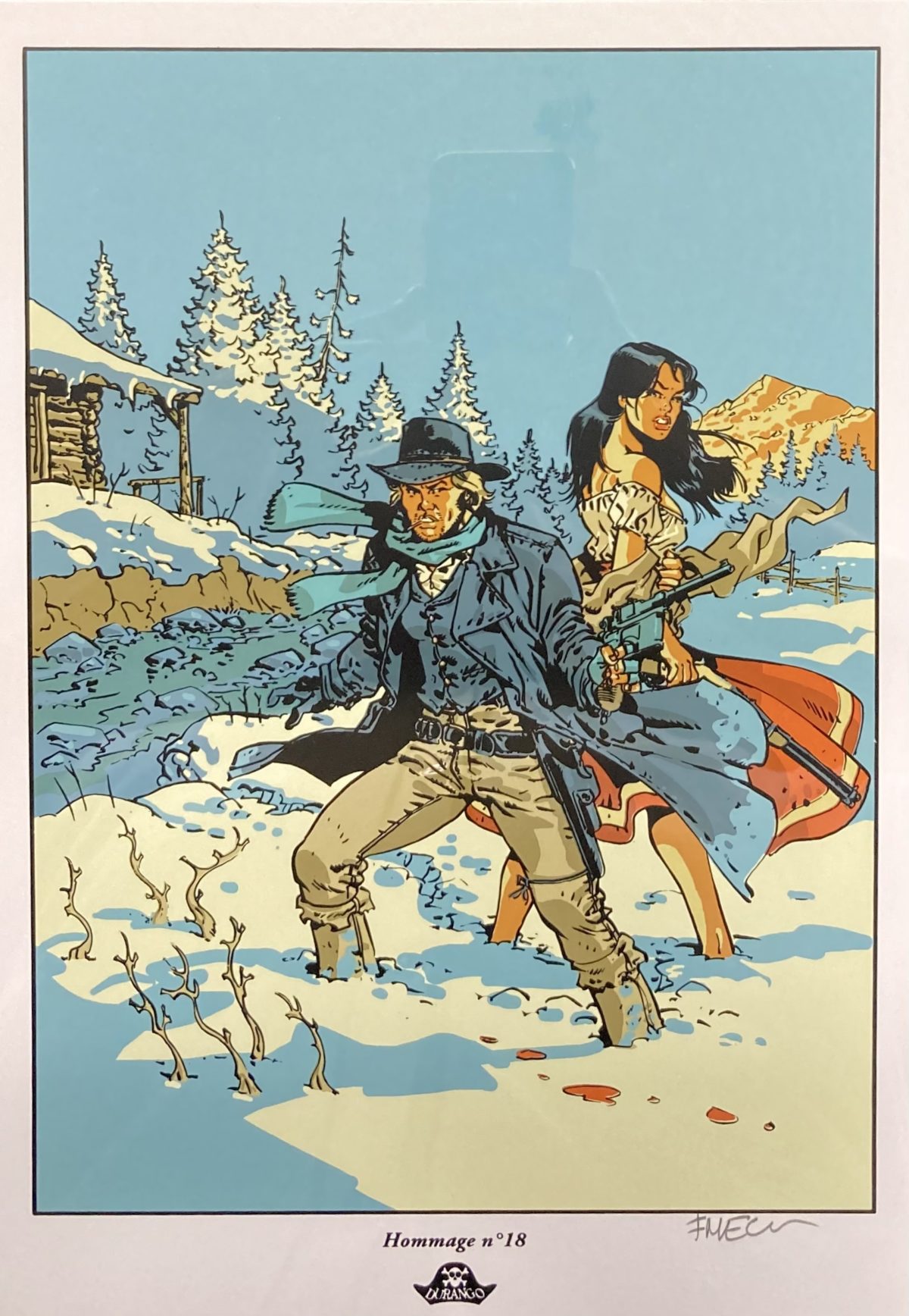 Meynet - ex libris Bleu sérigraphie Durango Hommage N° 18 N° 307 ...