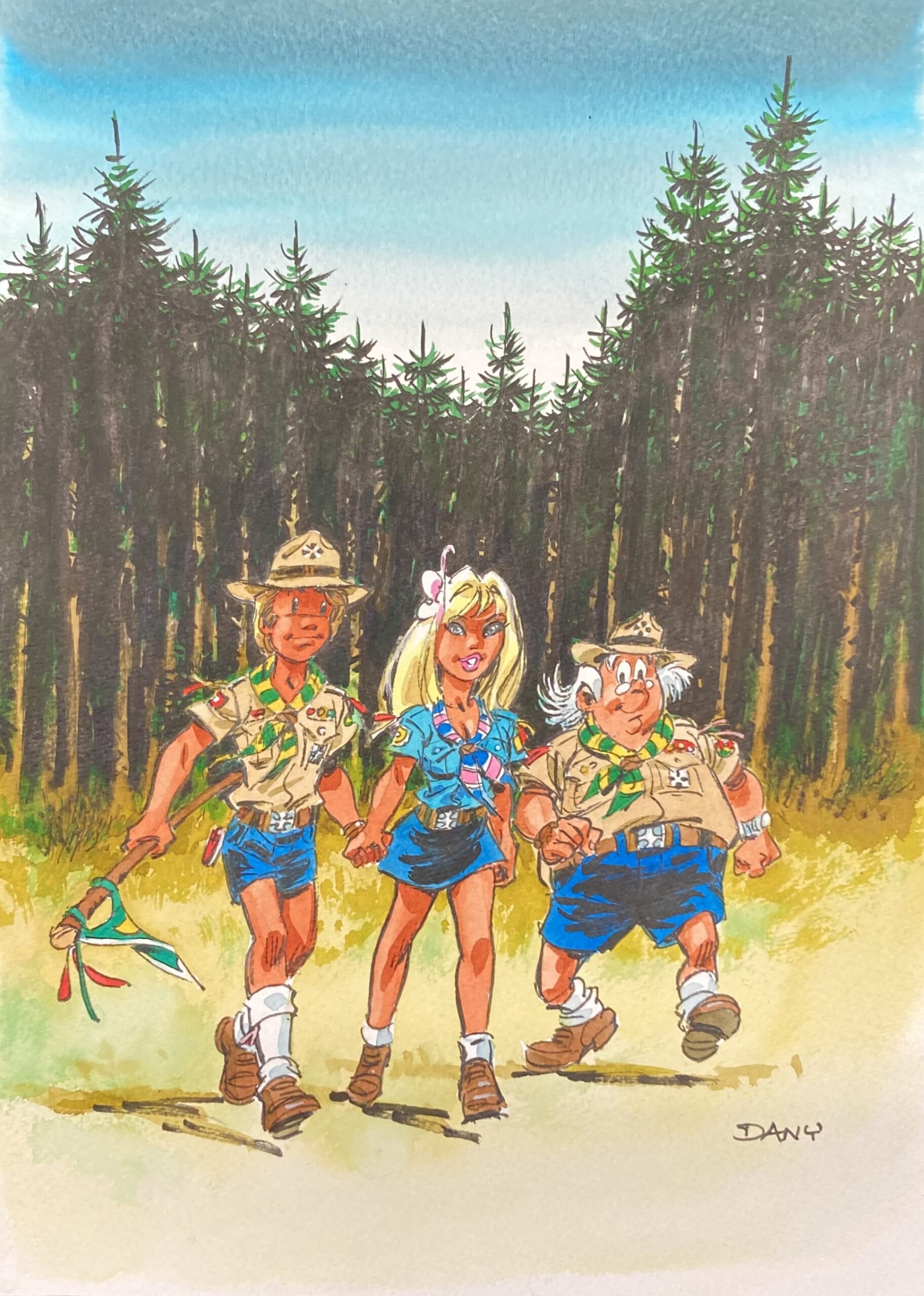Dany - Olivier Rameau / Colombe et les scouts / Dessin original ...